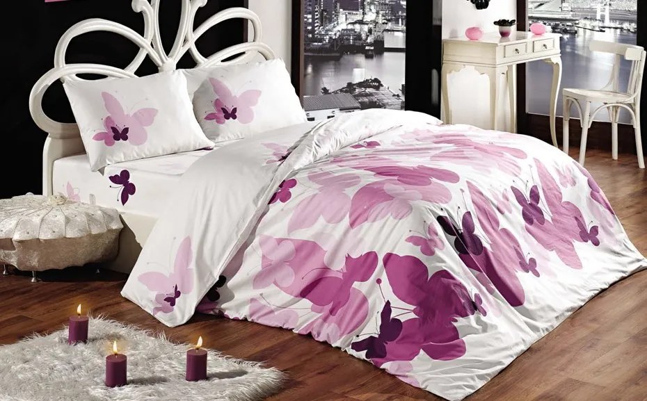 Brotex povlečení bavlna Butterfly zipový uzávěr 220x240 70x90