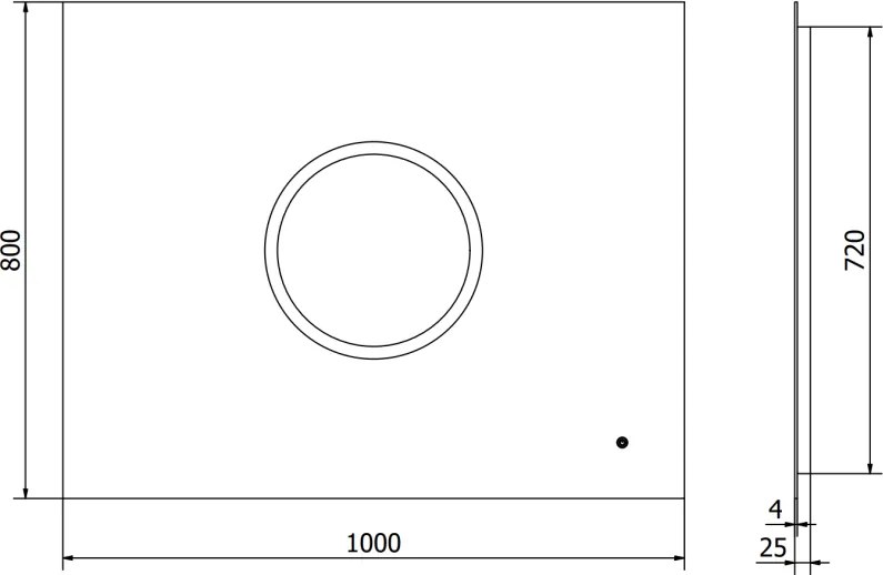 Mexen Koga, LED koupelnové zrcadlo s podsvícením 100 x 80 cm, 6000K, ochrana proti zamlžování, 9821-100-080-611-00