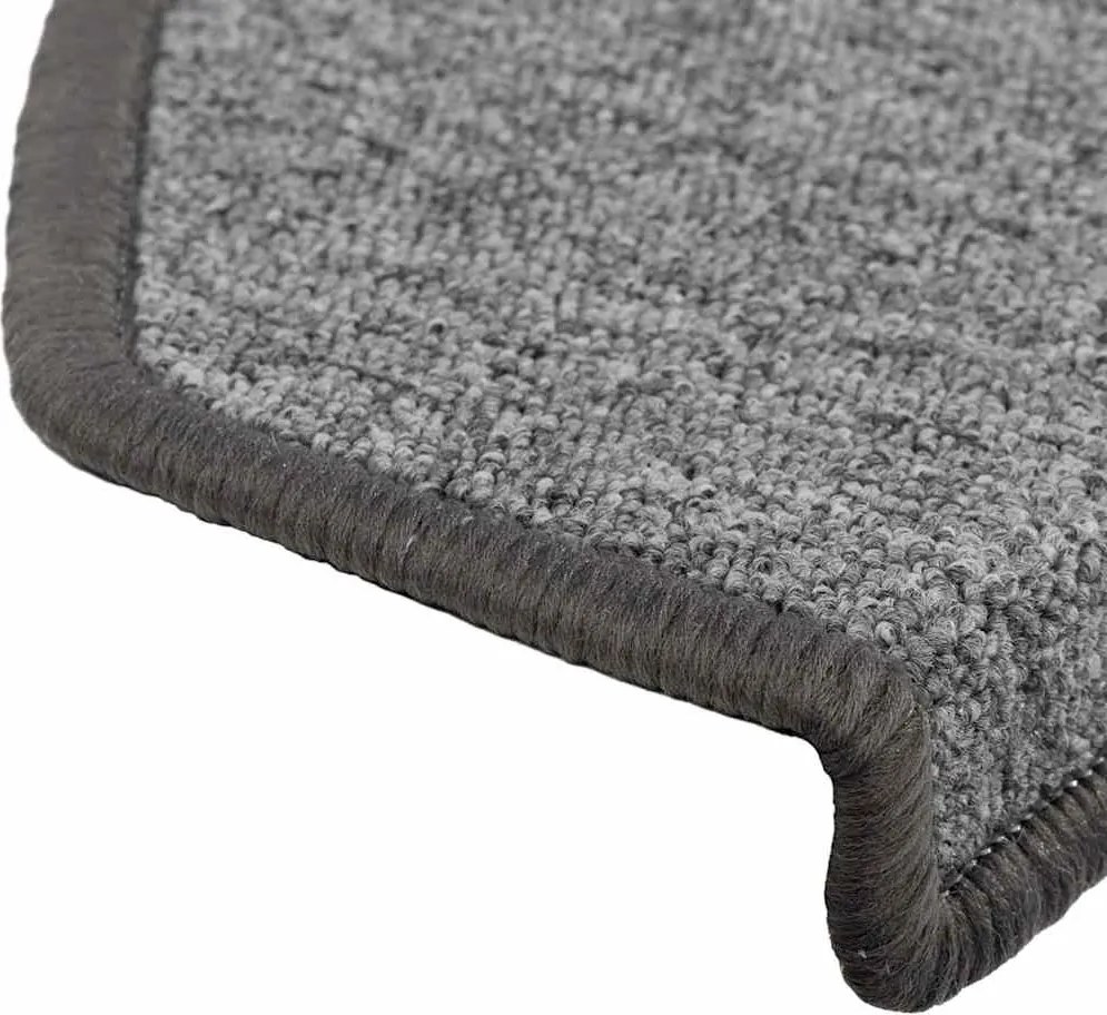 Schodové rohože 15 ks 65 x 24 x 4 cm tmavě šedé, půlkulaté, velké 133885