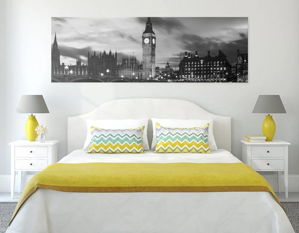 Obraz Big Ben v Londýně v černobílém provedení Varianta: 150x50