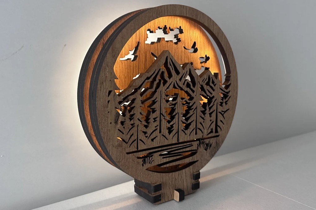 Li-Go "Hory les" lampa 20x22cm provedení povrchu: ořech
