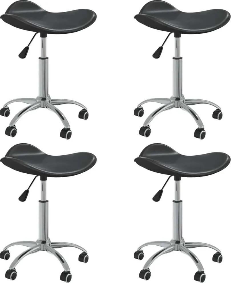 vidaXL Otočné jídelní židle 4 ks umělá kůže [3088541] Barva: Černá