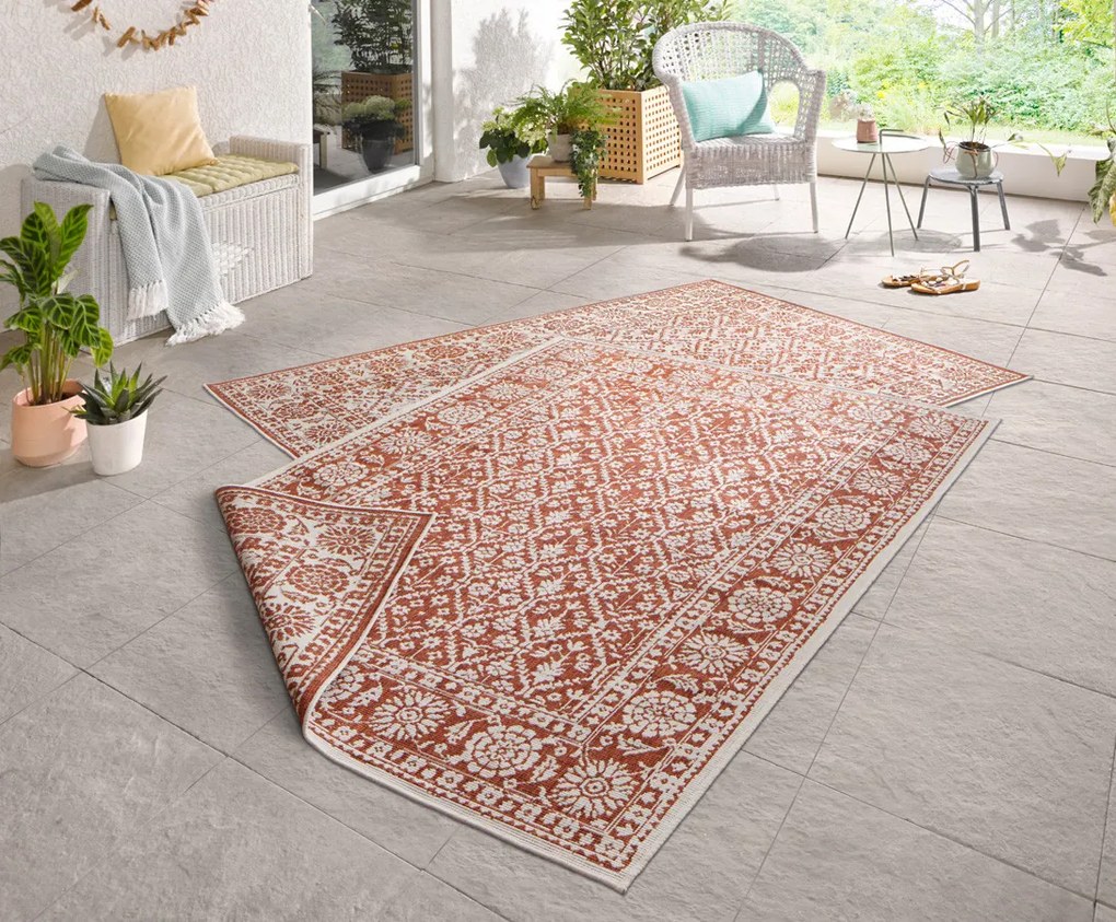 NORTHRUGS - Hanse Home koberce Kusový koberec Twin-Wendeteppiche 103114 terra creme – na ven i na doma - 80x250 cm