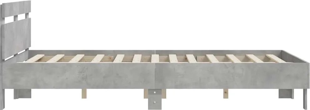 Rám postele s čelem betonově šedý 150 x 200 cm kompozitní dřevo 3207416
