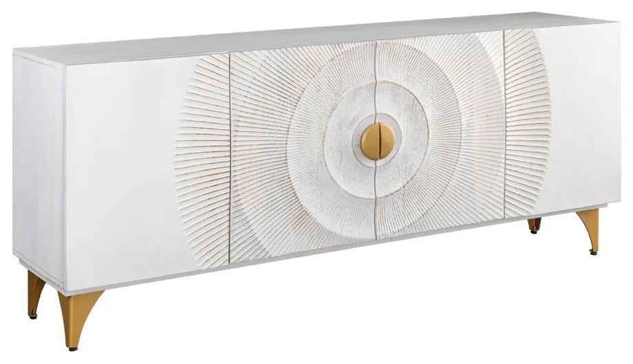 Massive home | Dřevěná komoda White Golden Sunset 177cm mango