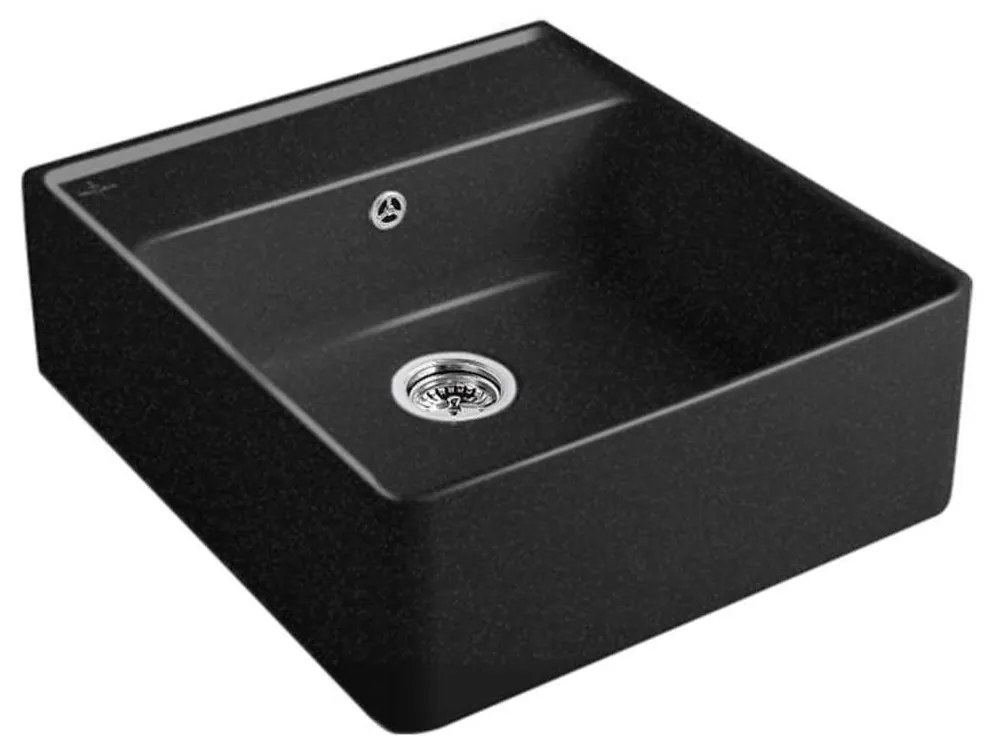 Villeroy & Boch - Keramický dřez 63x60 cm, CeramicPlus, chromit 632061J0