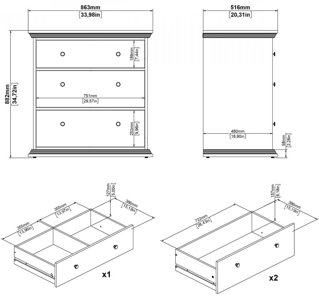 Tvilum Komoda Norby 331 černý mat