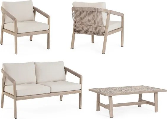 BIZZOTTO Zahradní set pohovky, křesel a stolku KALIMERA malý světlý 0664132
