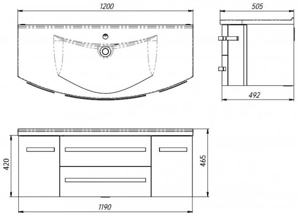 Lavedo Vanessa Red 120 koupelnová skříňka s umyvadlem