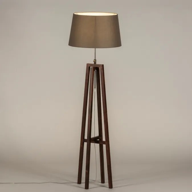 Stojací designová lampa Paola Grey and Dark Brown