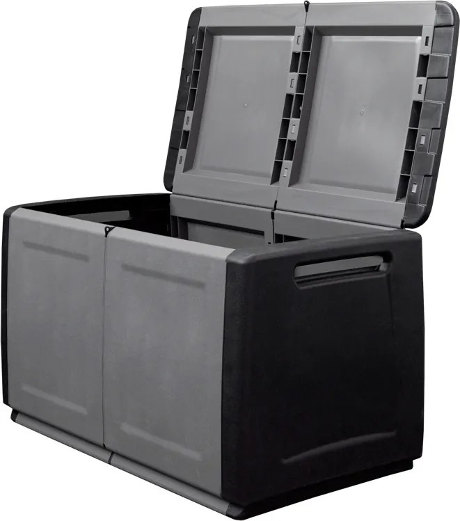 Plastový odkládací box s víkem, 960x570x530 mm, šedý