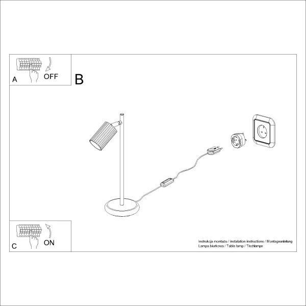Sollux SL.1605 - Stolní lampa KARBON 1xGU10/10W/230V krémová