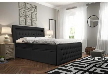 Čalouněná postel CESAR včetně úložného prostoru 160x200 Černá