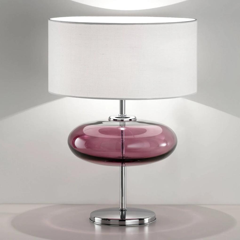 Stolní lampa Show Elisse 62 cm skleněný prvek růžová