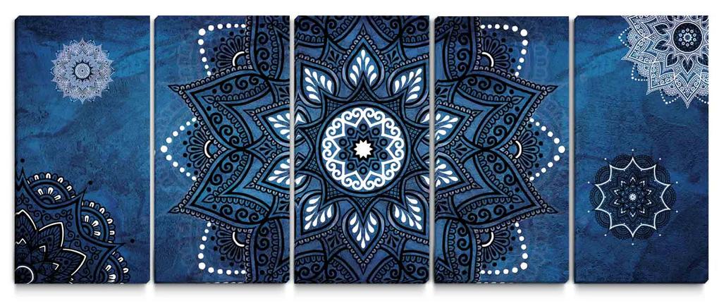 Malvis ® Obraz kouzelná mandala modrá Velikost (šířka x výška): 150x60 cm