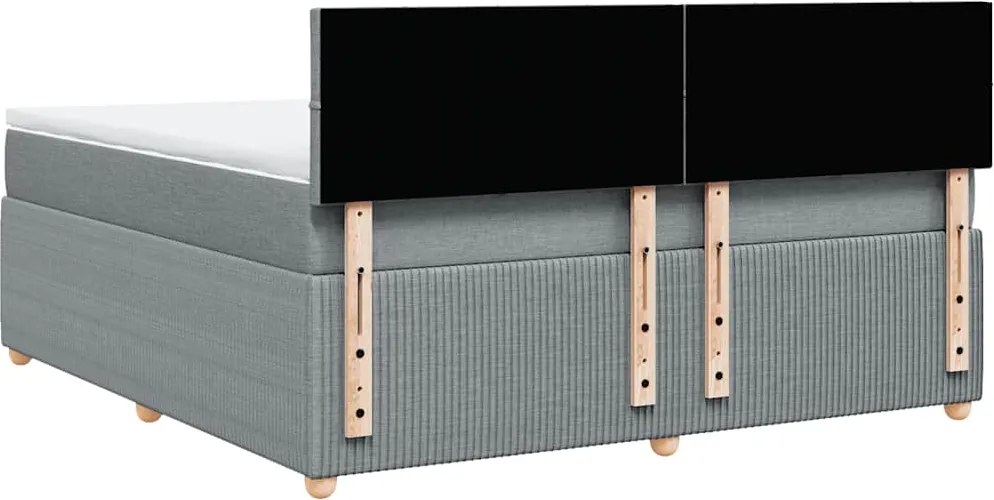 Box spring postel s matrací světle šedá 180 x 200 cm textil 3287535