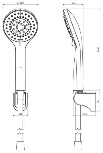 OMNIRES YOSEMITE-PBL - Sprchová sada YOSEMITE polomatná černá