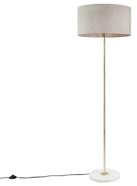 Stojací lampa mosaz se šedým odstínem 50 cm - Kaso