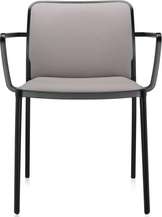 Kartell - Židle Audrey Soft Trevira s područkami, černá/šedá