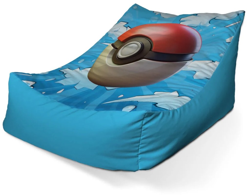 Sablio Sedací vak Lounge Pokemon ball Obloha - 120 x 100 x 80 cm