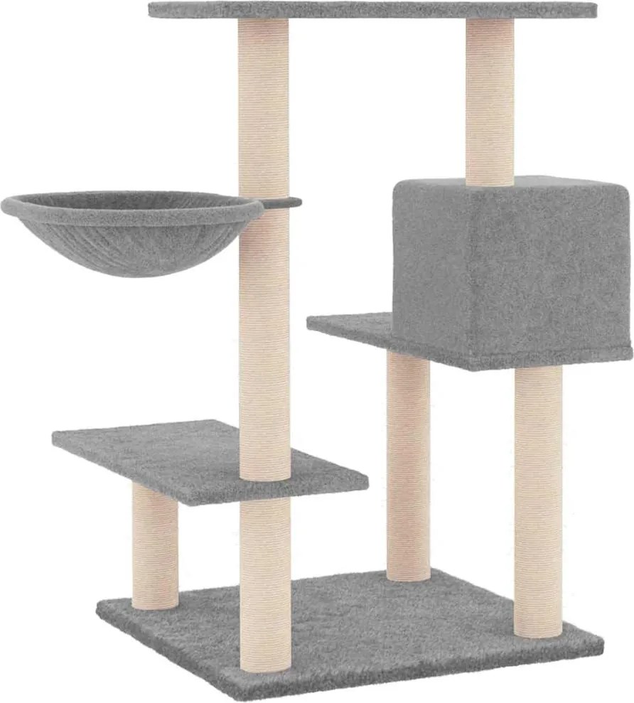 Škrabadlo pro kočky se sisalovými sloupky světle šedé 82,5 cm 172386