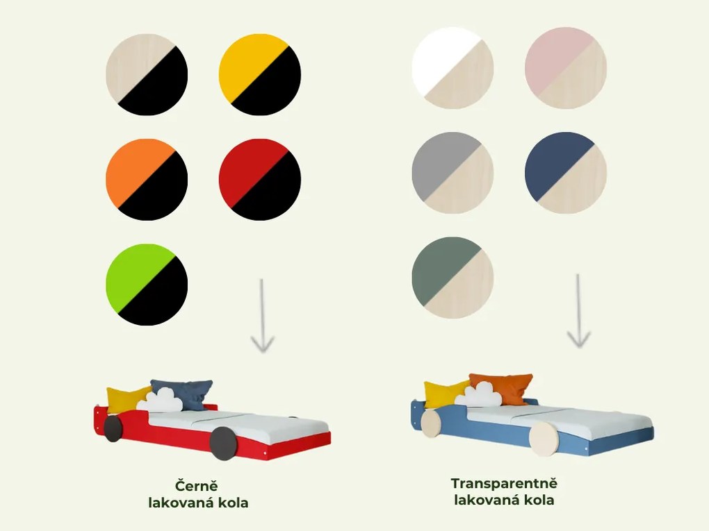 Benlemi Dětská auto postel ve tvaru formule SPEEDY Zvolte barvu: Bílá - transparentní, Zvolte rozměr: 80x180 cm