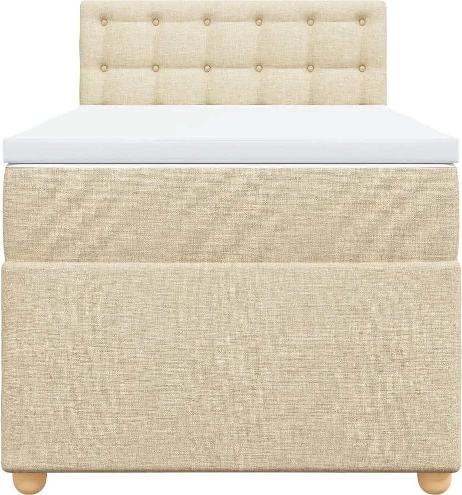 Box spring postel s matrací krémová 90x190 cm textil 3288854