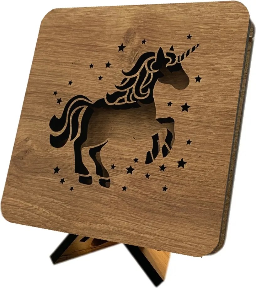 Li-Go "Jednorožec" lampa 19x19 cm provedení povrchu: ořech