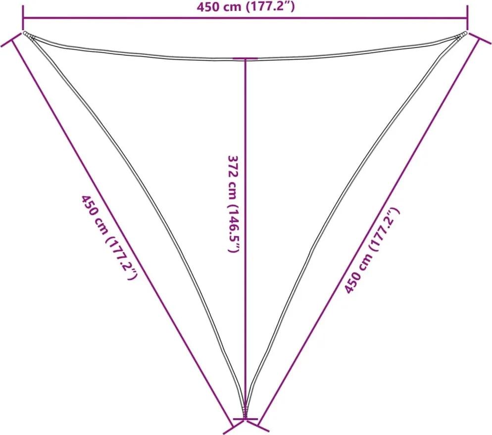 vidaXL Stínící plachta oxford trojúhelníková 4,5 x 4,5 x 4,5 m [135178] Barva: Bílá
