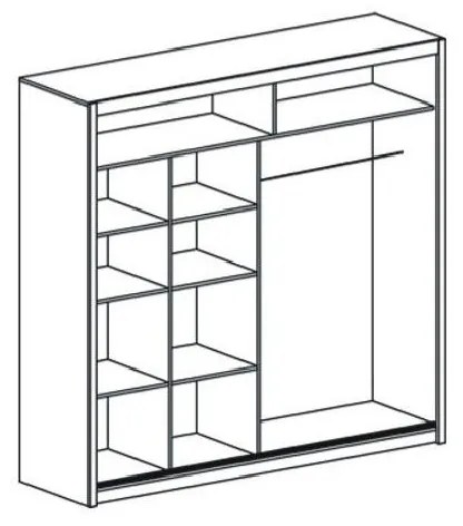 Casarredo Šatní skříň FRANKLIN 203 bílá/černá