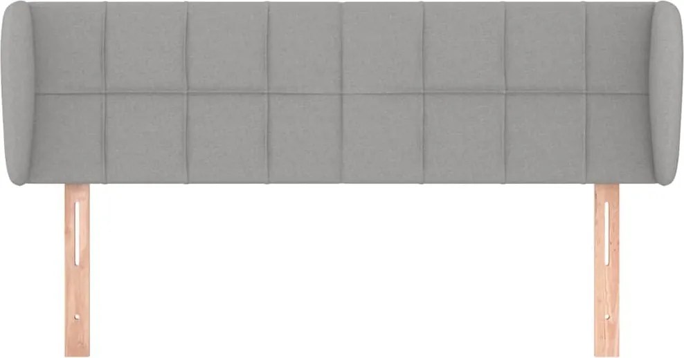 Čelo postele typu ušák světle šedé 147x23x78/88 cm textil 3117142