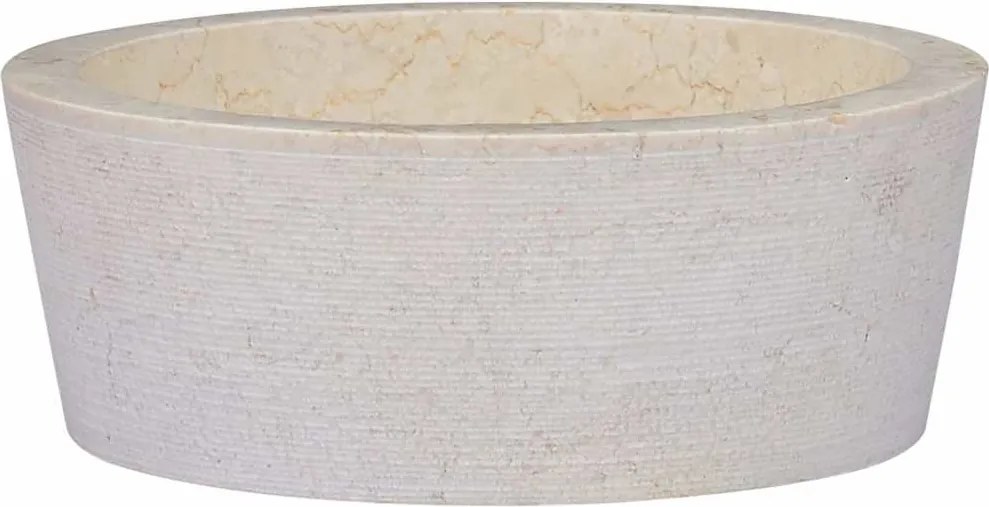 Umyvadlo krémové Ø 40 x 15 cm mramor 149177