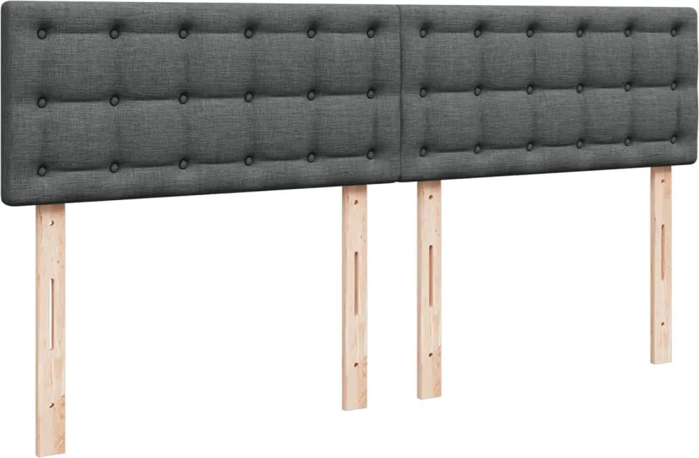 Box spring postel s matrací tmavě šedá 200x200 cm textil 3288310