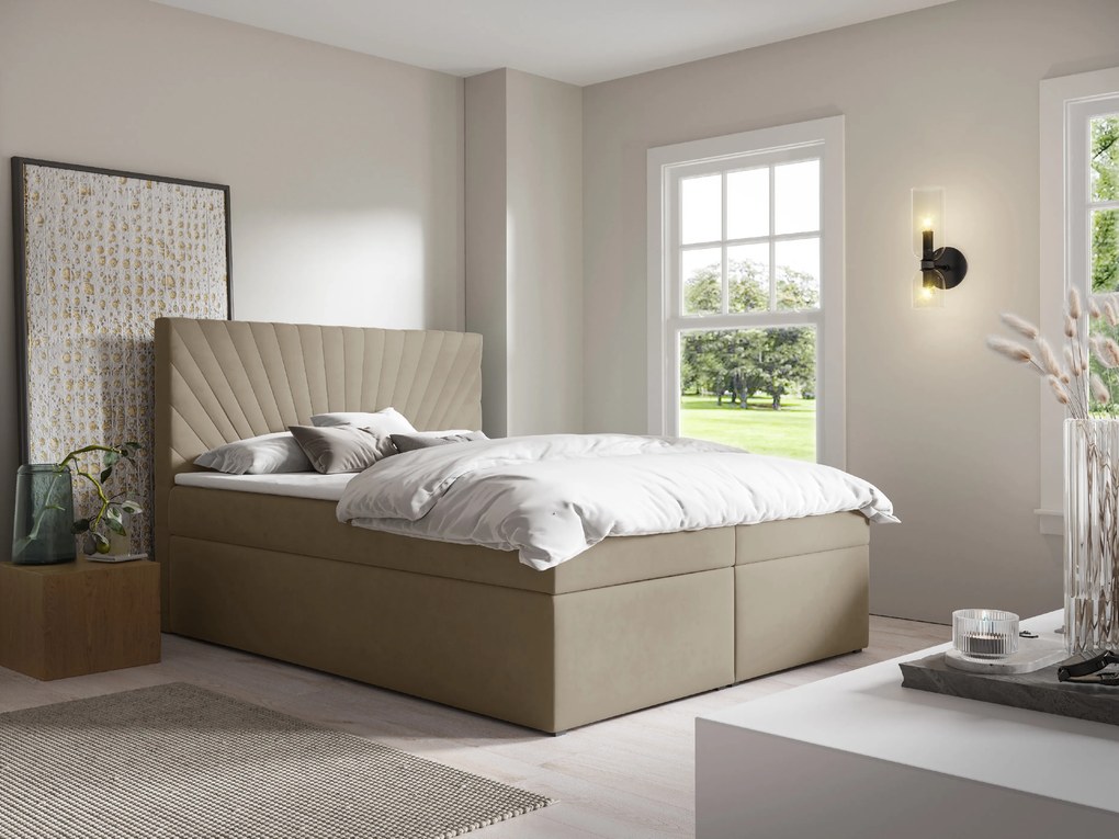 Eka Kontinentální čalouněná postel AFRODITE - Trinity (120x200 cm) Barva látky Trinity: Okrová (Trinity 2325)