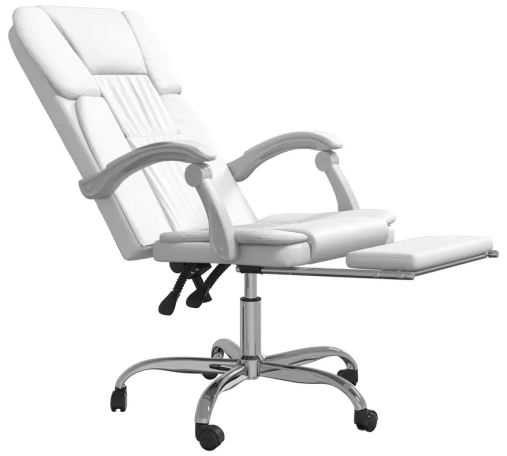 Polohovací kancelářská židle bílá umělá kůže - Default Title