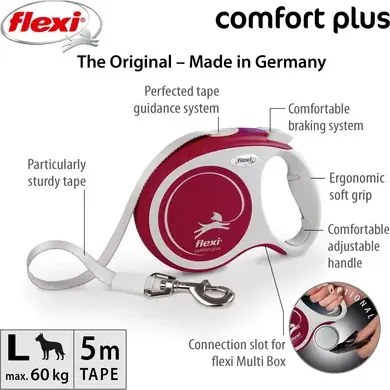 Flexi Comfort Plus L pásek 5m červené / Vodítko