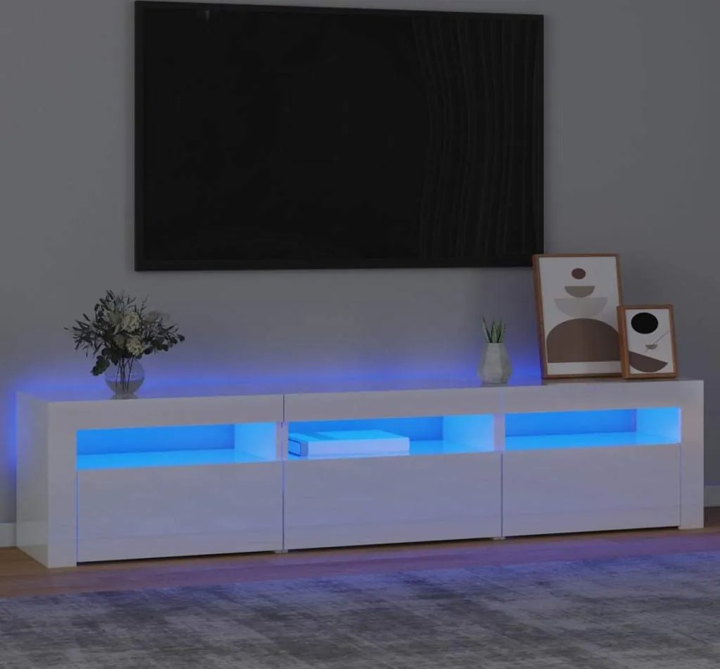 vidaXL TV skříňka s LED osvětlením 180x35x40 cm [3152754] Barva: Bílá