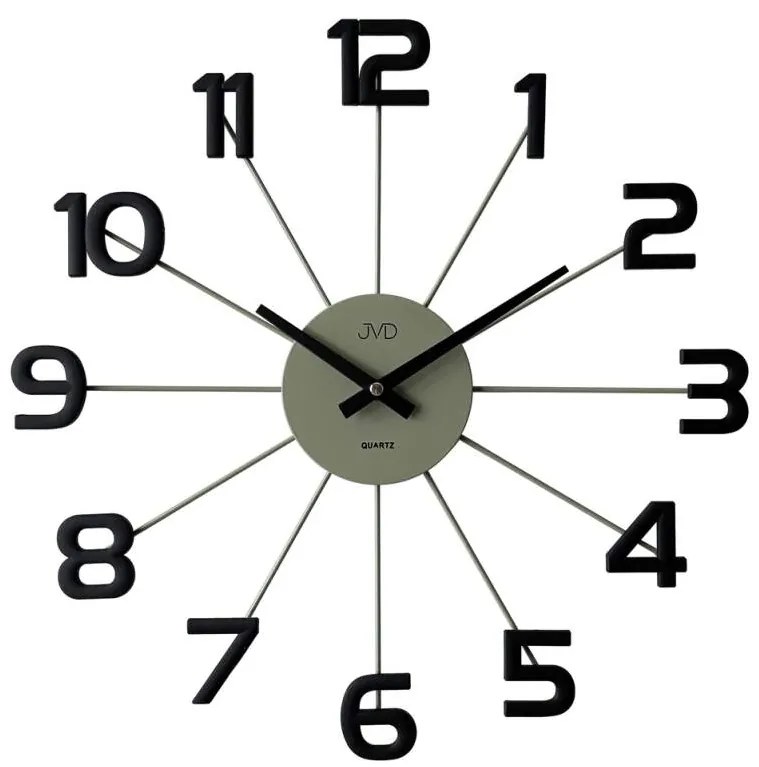 JVD Designové kovové černé paprskovité hodiny JVD HT119.2