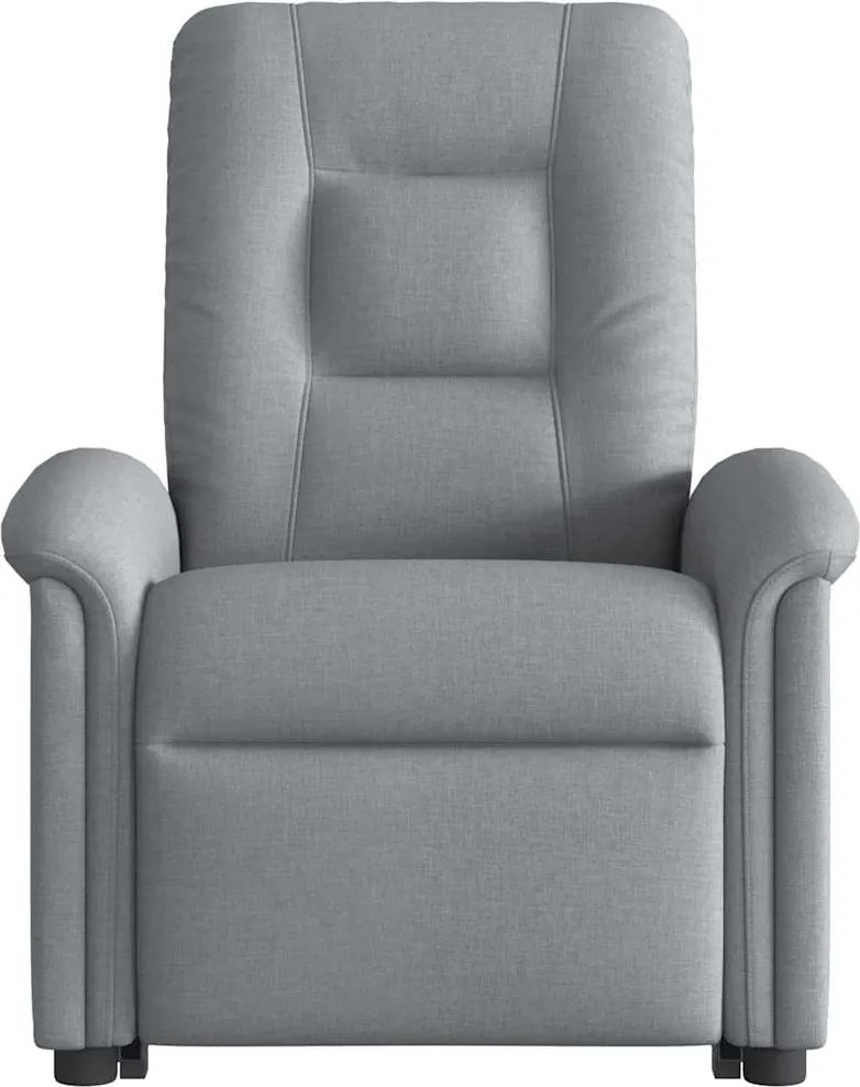 Zvedací polohovací křeslo světle šedé textil 3303254
