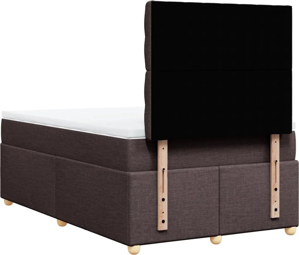 Box spring postel s matrací tmavě hnědá 120x200 cm textil 3291257