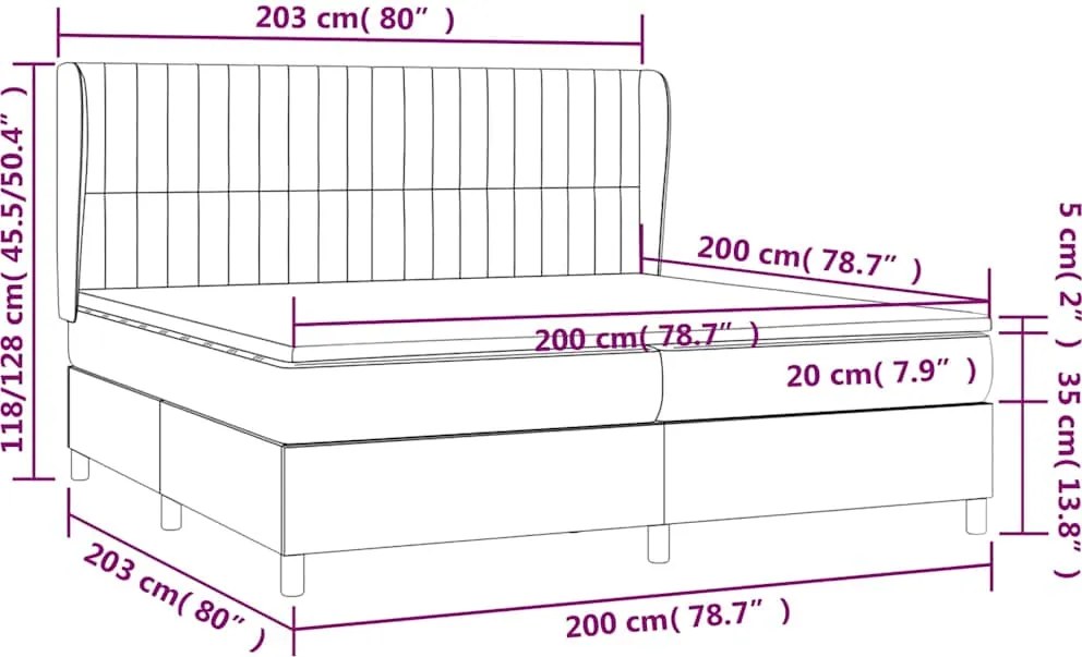 Box spring postel s matrací krémová 200x200 cm textil 3128714