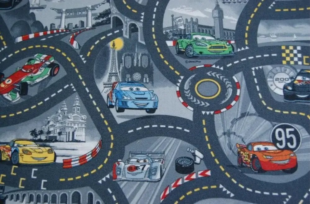 Dětský koberec CARS ŠEDÝ