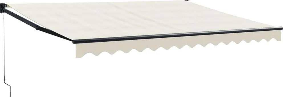 Zatahovací markýza krémová 4,5 x 3 m textil a hliník 3154454