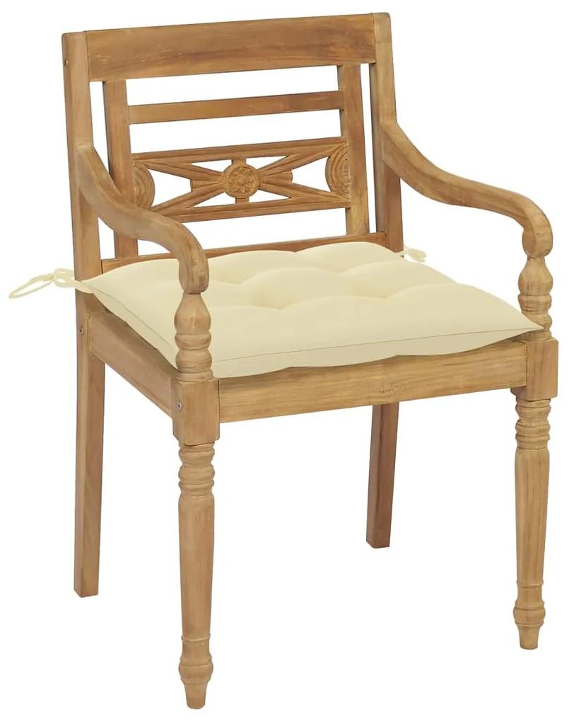 Židle Batavia s poduškami 6 ks masivní teakové dřevo,  3073339