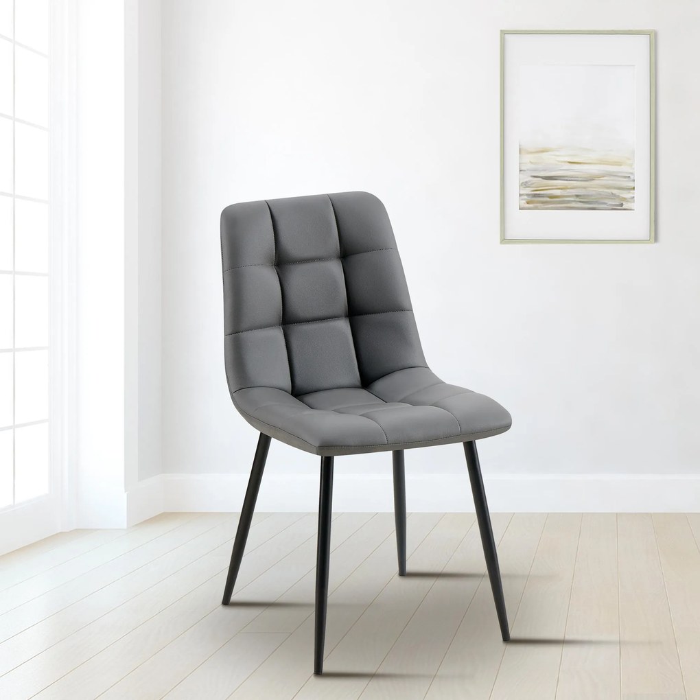 Jídelní židle Antibes umělá kůže – tmavě šedá
