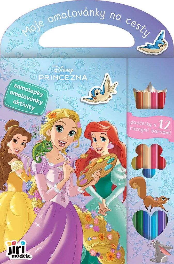 JIRI MODELS Moje omalovánky na cesty Princezny s pastelkami a samolepkami 7
