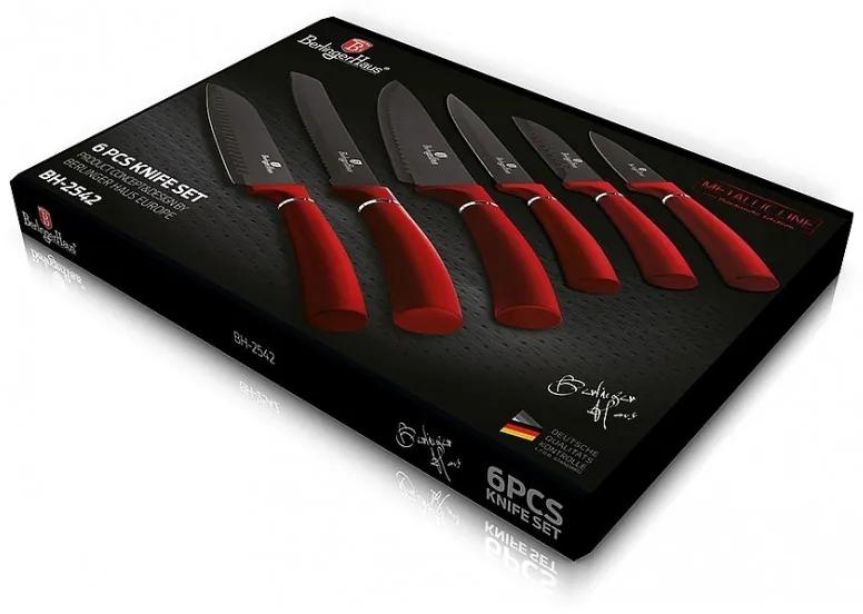 BERLINGERHAUS Sada nožů s nepřilnavým povrchem 6 ks Burgundy Metallic Line BH-2542