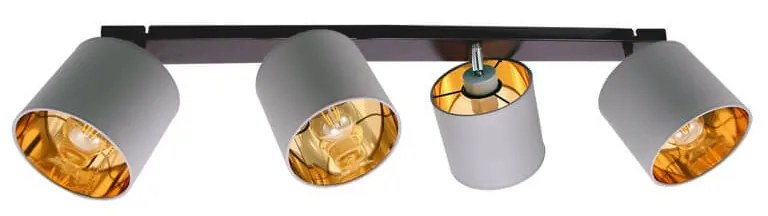 Stropní svítidlo GAMA, 4x textilní stínítko (výběr ze 4 barev), (výběr ze 3 barev konstrukce - možnost polohování)