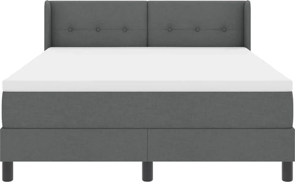 Postel s boxspringem s čelo Tmavě šedá 200 x 140 cm textil 3341105