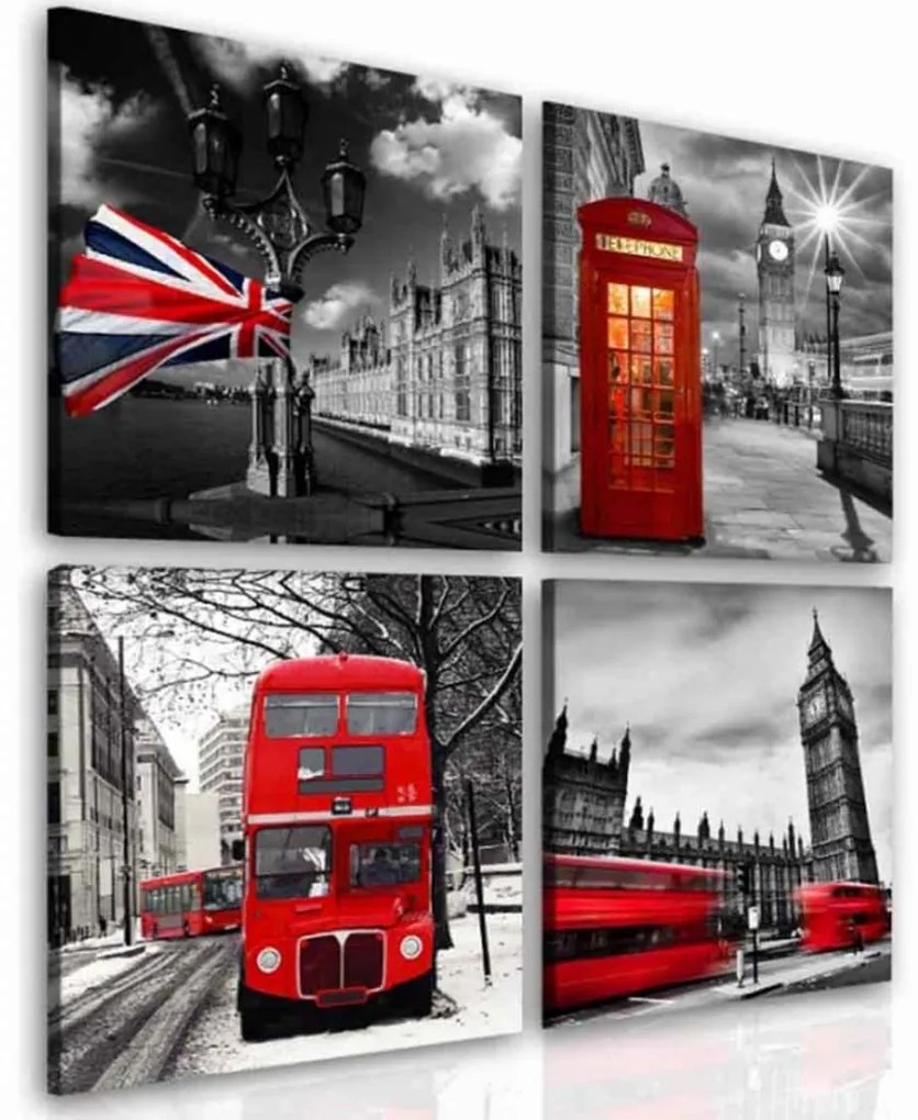 Malvis ® Obraz Londýn v obrazech Velikost (šířka x výška): 100x100 cm